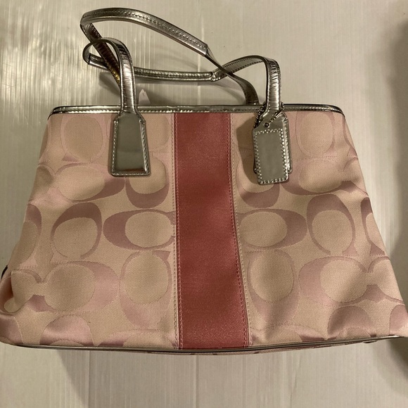 Coach | Bags | Coach Light Pink Signature Carryall | Poshmark